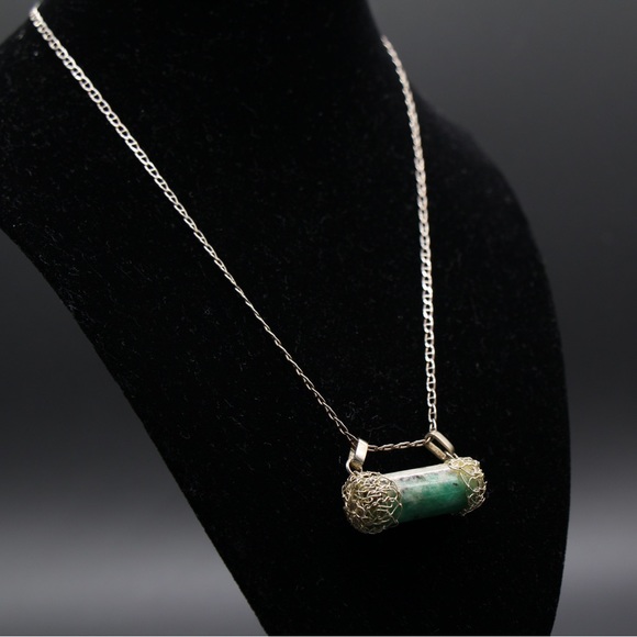 NRCHR | Jewelry | Raw Emerald Pendant 95 Silver Mompox Filigree Raw ...